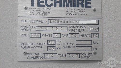 TECHMIRE 88MGX Die Casting Machines Used - Good #542313 - MachineTools.com