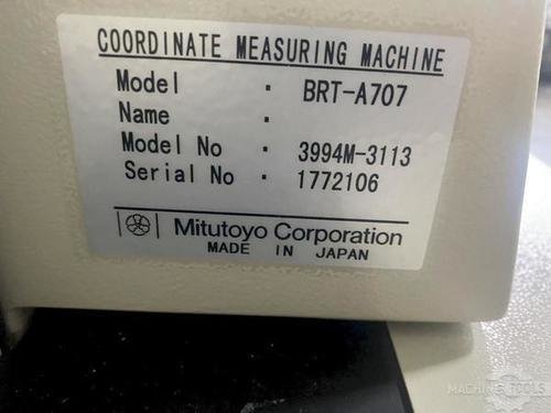 MITUTOYO BRT-A707 コーデイネイト メジャリング機 使用 - 優れました 551031 - MachineTools.com