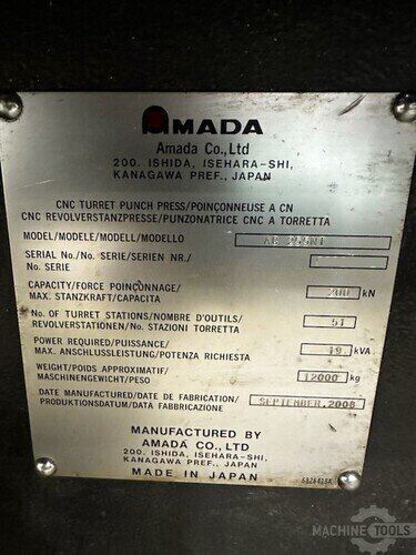 AMADA AC 255NT 转塔冲床 非常好 #609839 - MachineTools.com