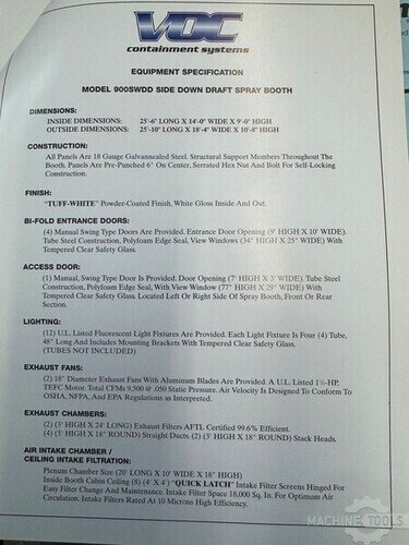 VOC CONTAINMENT SYSTEMS 900-SWDD Equipos y Sistemas de Pintura (Incl ...