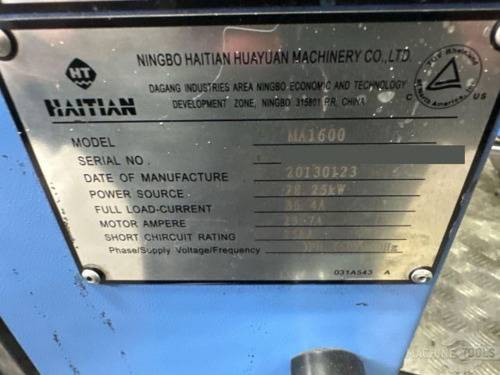 HAITIAN MA1600II Injection Molding Machines Used - Excellent #643524 ...