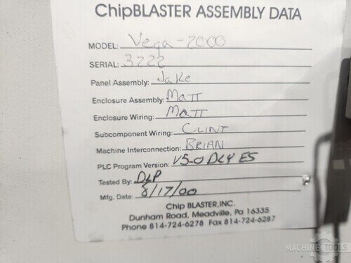 YAMAZEN INC. VEGA 2000 CHIP BLASTER High Pressure Coolant Systems Used ...