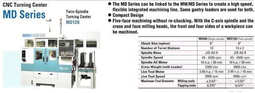 MURATEC MURATEC MD-120G LIVE TOOL TWIN SPINDLE CNC Lathes #669582 ...