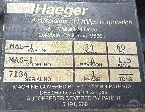 HAEGER 618 PLUS Insertion Machines #670624 - MachineTools.com