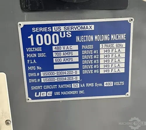 UBE US SERVOMAX Injection Molding Machines Used - Excellent #672220 ...