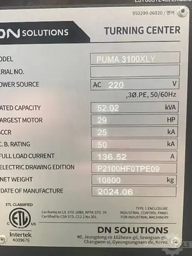 DN SOLUTIONS PUMA 3100XLY CNC Lathes Used - Excellent #674063 ...